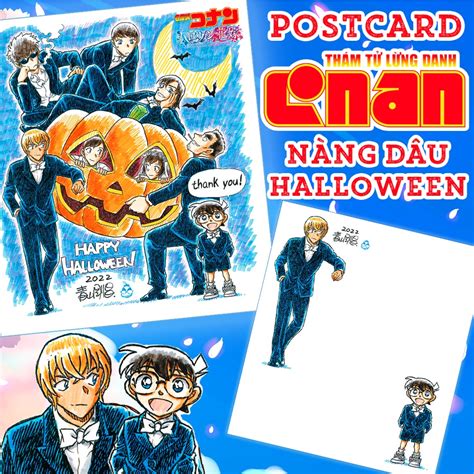 Postcard CONAN NÀNG DÂU HALLOWEEN POSTCARD ANIME MANGA THÁM TỬ LỪNG