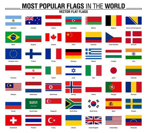 Colección de banderas banderas del mundo más populares 638139 Vector