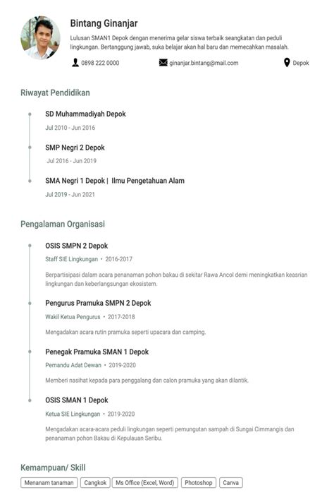 Contoh Cv Lulusan Sma Ips Ipa Tanpa Pengalaman Terlengkap