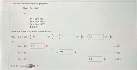 solved consider the following linear program max 5a 2b 5 t