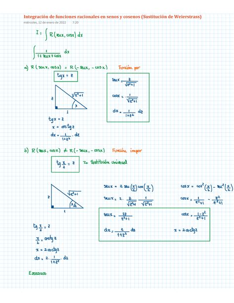 SOLUTION 14 Integral Indefinida Funciones Racionales Senos Y Cosenos