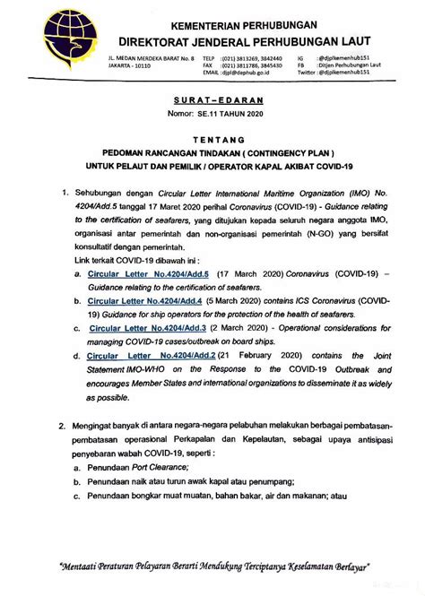 PDF SURAT EDARAN TENTANG PEDOMAN Jdih Dephub Go Id Assets Uudocs