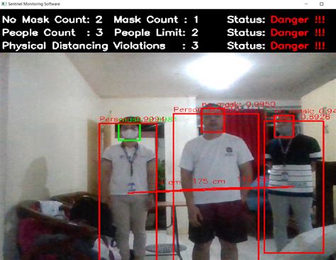 github carl marasigan sentinel software facemask detector with physical distancing and people