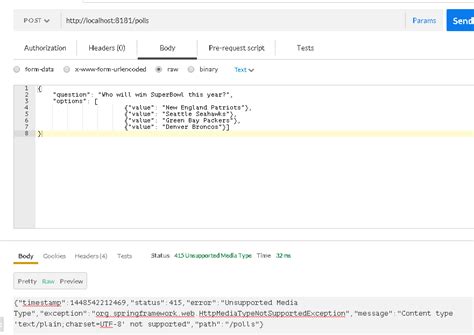 Spring 415 Unsupported Media Type Error With JSON POST Stack