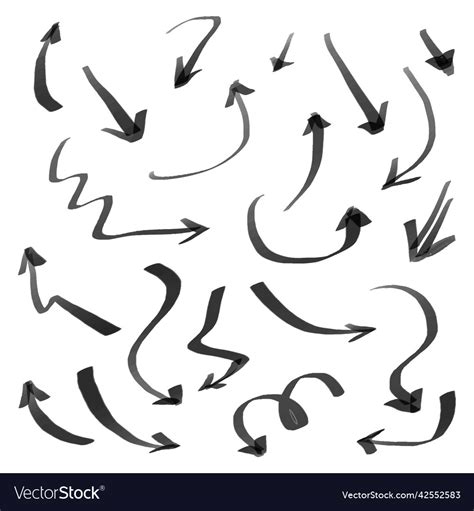 Hand Drawn Arrows Icons Set Arrow Icon Royalty Free Vector
