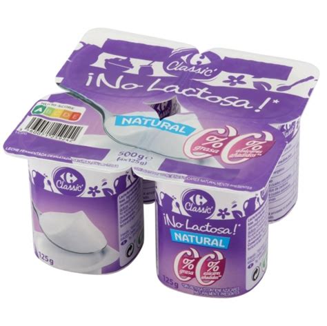 Leche fermentada desnatada natural sin azúcar añadido Carrefour Classic
