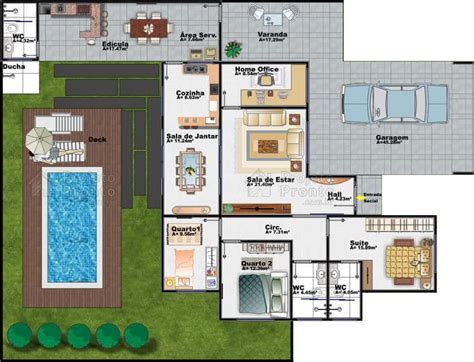 Plantas de Casas Térreas 80 Projetos e Ideias para 2021
