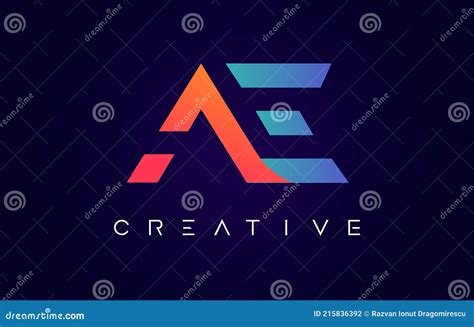 Ae Logo Letter Design With Modern Creative Concept And Orange Blue