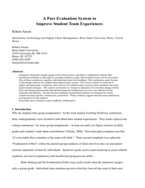 new peer assessment system