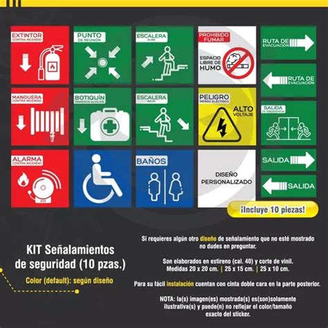 Kit Se Alamientos Seguridad Protecci N Civil Piezas Meses Sin