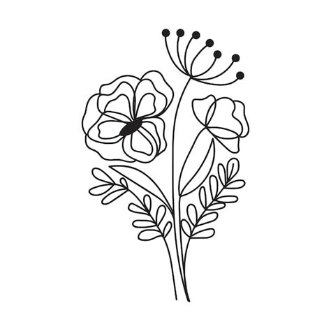 Eine Schwarz Weiß Zeichnung einer Blume mit einem Stiel und den Worten