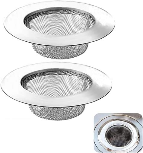 2 Pcs Filtre à Évier Filtre de Vidange en Acier Inoxydable de 7 5cm