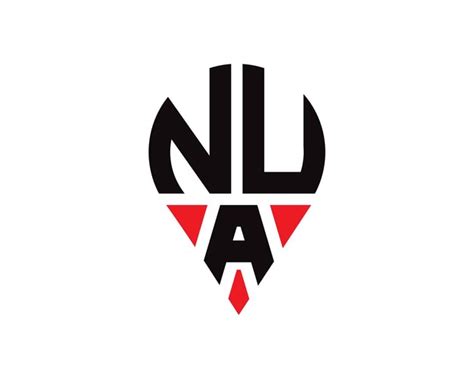 Diseño del logotipo de la forma de la letra de la ubicación de NUA