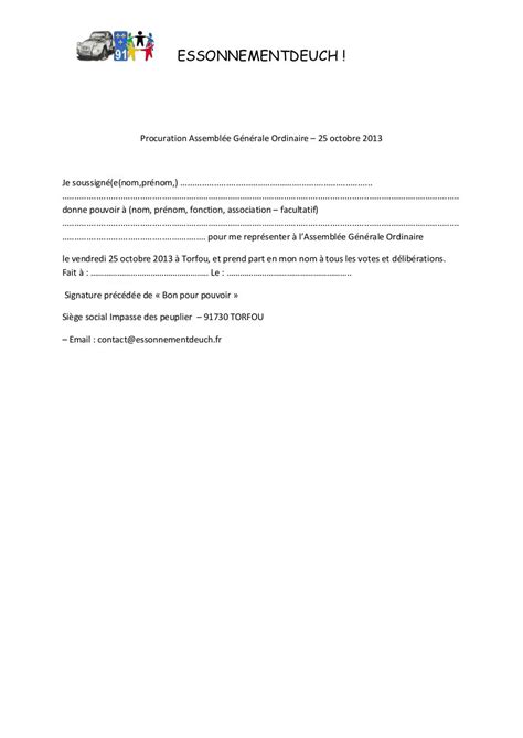 Procuration Assemblée Générale Ordinaire par moi Fichier PDF