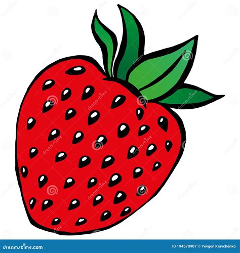 Icono De Fresa Ilustración Vectorial De Fresa Fresa Dibujada a Mano