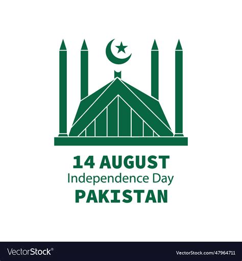 Happy Independence Day 14 August Pakistan Vector Image