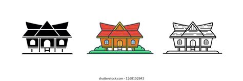 Kajang Leko Jambi Indonesian Traditional House Stock Vector Royalty