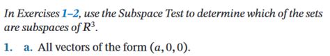 solved in exercises 1 2 use the subspace test to determine
