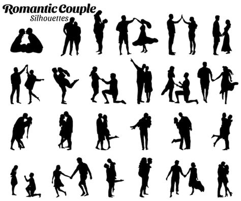 Premium Vector Set Of Romantic Couple Silhouette Vector