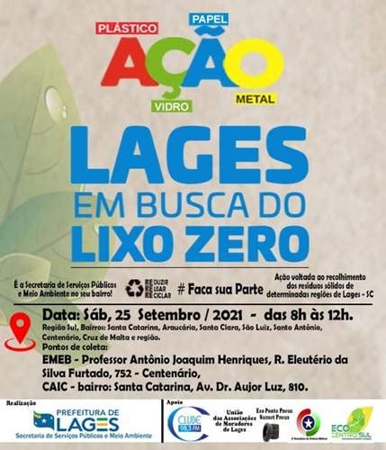 Lages em Busca do Lixo Zero acontecerá na região Sul da cidade neste