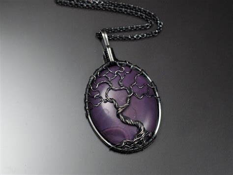 Purple Tiffany Stone Cabochon Antique Sterling Silver Tree Of Etsy
