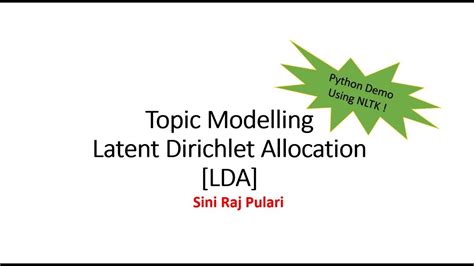 nlp topic modeling latent dirichlet allocation demo using nltk gensim library youtube