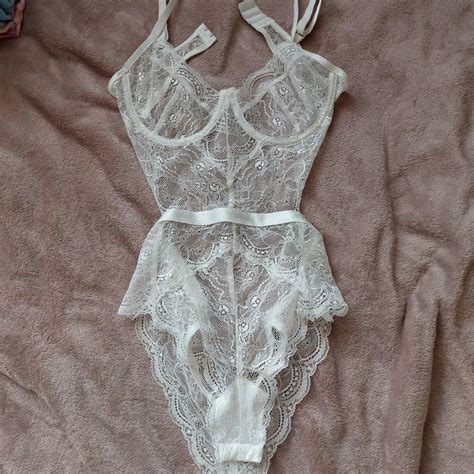 Beautiful White Lace Body Set Lingerie Has Never Depop