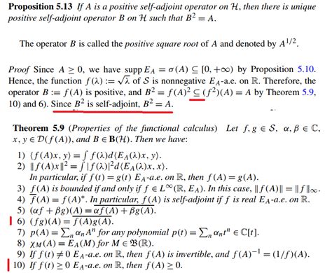 functional analysis a doubt in the proof that there square root of a positive self adjoint