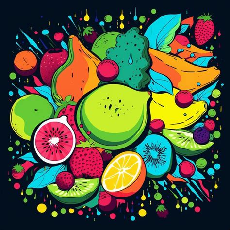 Iconas De Frutas Conjunto De Varias Frutas De Dibujos Animados De
