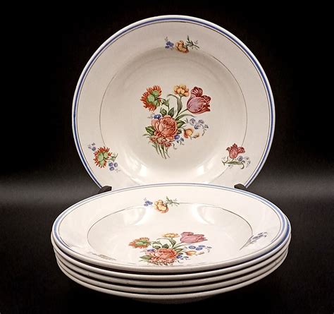 6 ASSIETTES Creuses Françaises Vintage Semi porcelaine Etsy