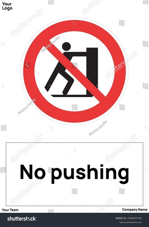 No Pushing Sign Symbol Iso 7010 Stock Vector Royalty Free 2393877181