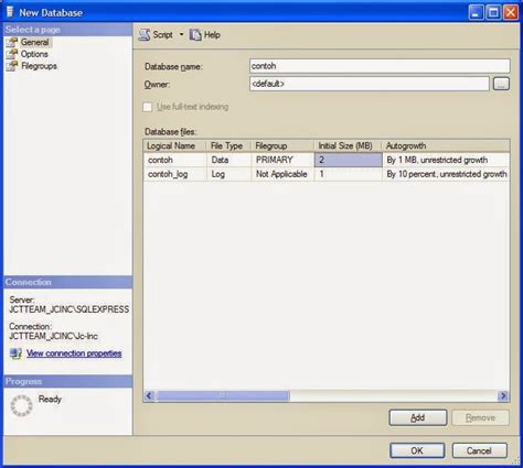 membuat database dan table di sql server ~ cyber hunter
