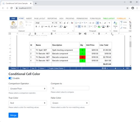Implementing Conditional Table Cell Colors With Mailmerge
