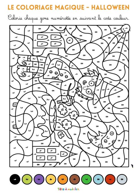 Coloriage magique d Halloween gratuit à imprimer Tête à modeler