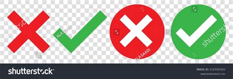 Green Check Mark Red Cross Mark Stock Vector Royalty Free