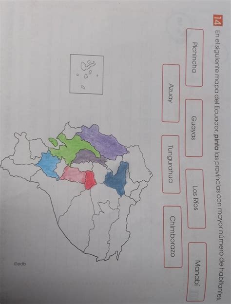 En El Siguiente Mapa Del Ecuador Pinta Las Provincias Con Mayor N Mero