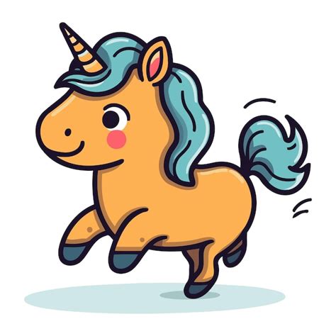 Premium Vector Cute Cartoon Unicorn Vector Illustration Isolated On A