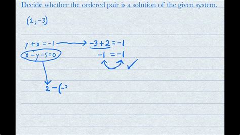 determine if the ordered pair is a solution part 1 youtube