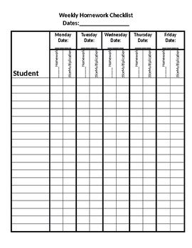 Free Printable Homework Checklist For Teachers PRINTABLE TEMPLATES