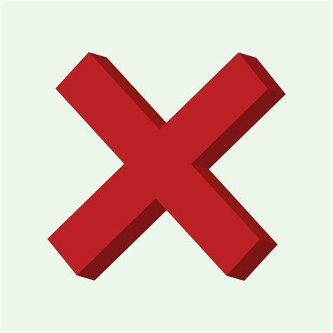 Cross X Sign D Wrong Sign Vector Illustration Delete Stop Danger