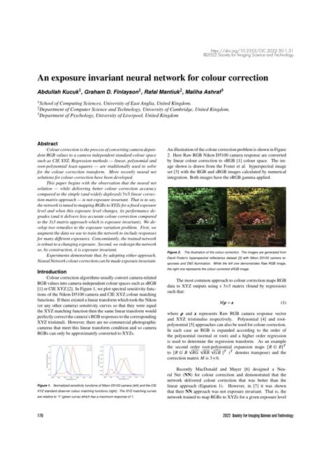 pdf an exposure invariant neural network for colour correction