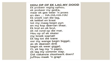Afrikaans Poems For Grade