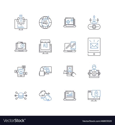 Cloud Computing Line Icons Collection Scalability Vector Image