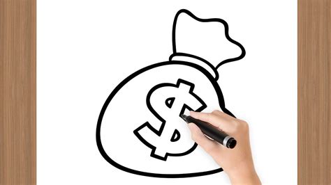 COMO DIBUJAR UNA BOLSA DE DINERO PASO A PASO YouTube