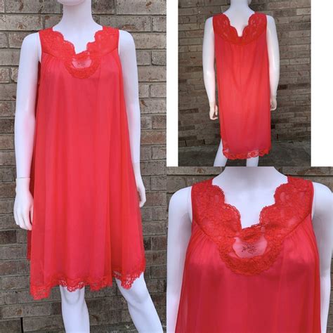 Chiffon Nylon Tricot Small Nightgown Vanity Fair Lace Gem