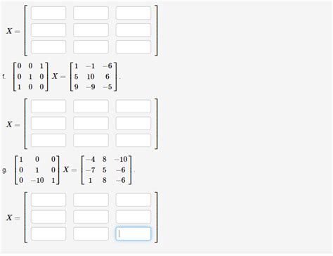 solved 1 point in each part find the matrix x solving the