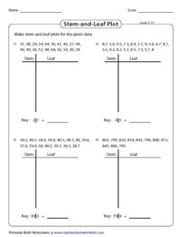Blank Stem And Leaf Plot