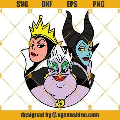 Disney Villains Layered Svg Ursula Svg Maleficent Svg Evil Queen Svg