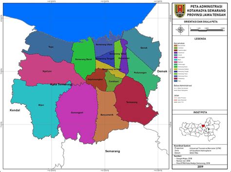 Peta Administrasi Kota Semarang Provinsi Jawa Tengah NeededThing