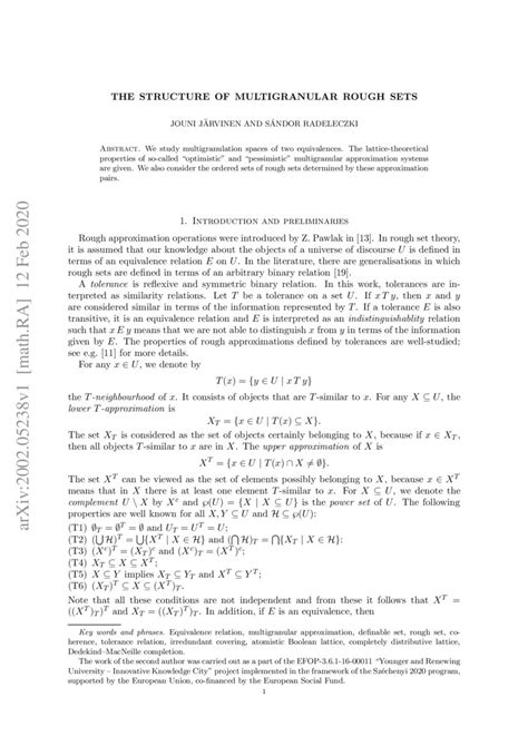the structure of multigranular rough sets deepai